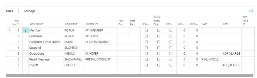 POS Menus